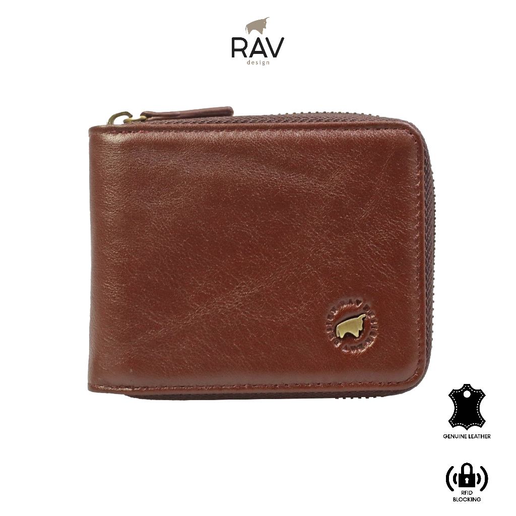 RAV DESIGN Men's Leather Zipped Wallet with RFID Blocking RVW731-G2 ...