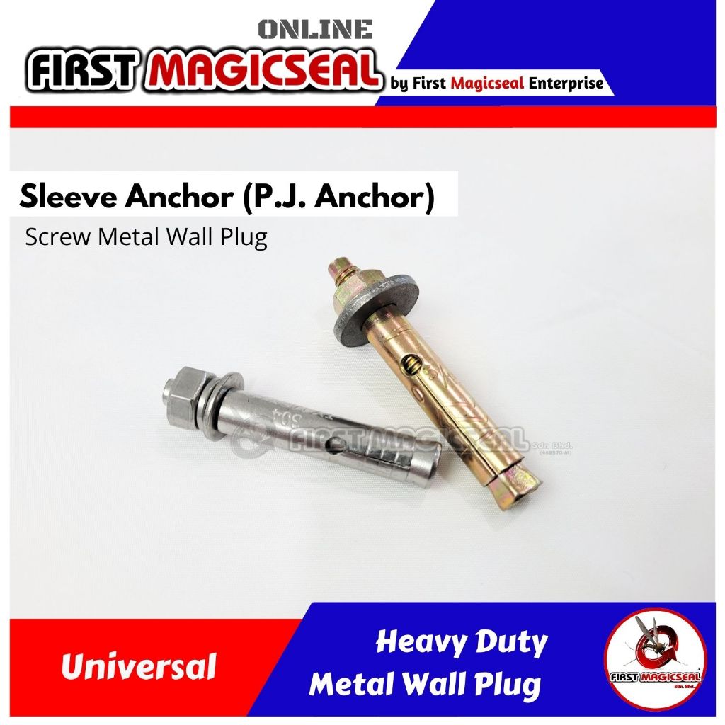 1stMagicSeal - Sleeve Anchor Wall Plug SUS304 Screw Expansion Bolt Iron ...