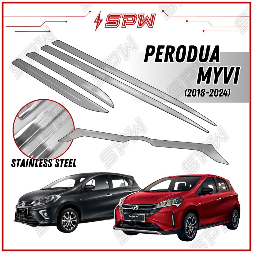 Perodua Myvi G3 (2018-2025) Stainless Steel Chrome Trim Garnish Cover ...