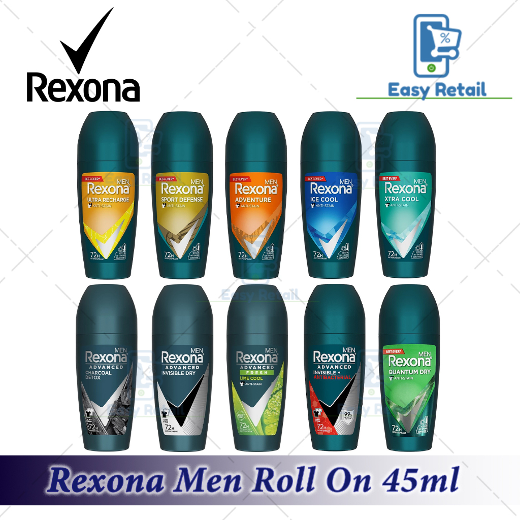 Rexona Men Deodorant Roll On 45ml [ Xtra Cool / Adventure / Quantum / Sport Defense / Lime ...