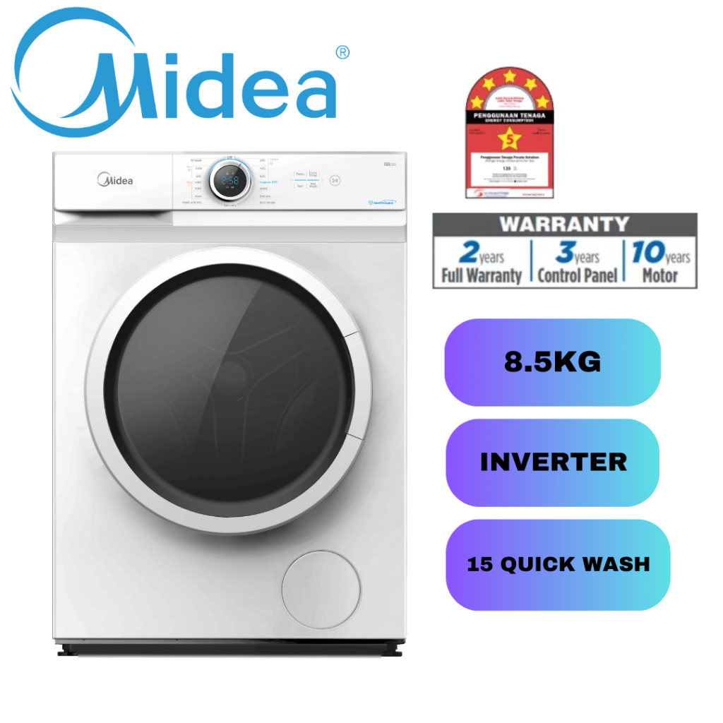 Midea Front Load Inverter Washer 8.5kg Front Load Washer Inverter ...