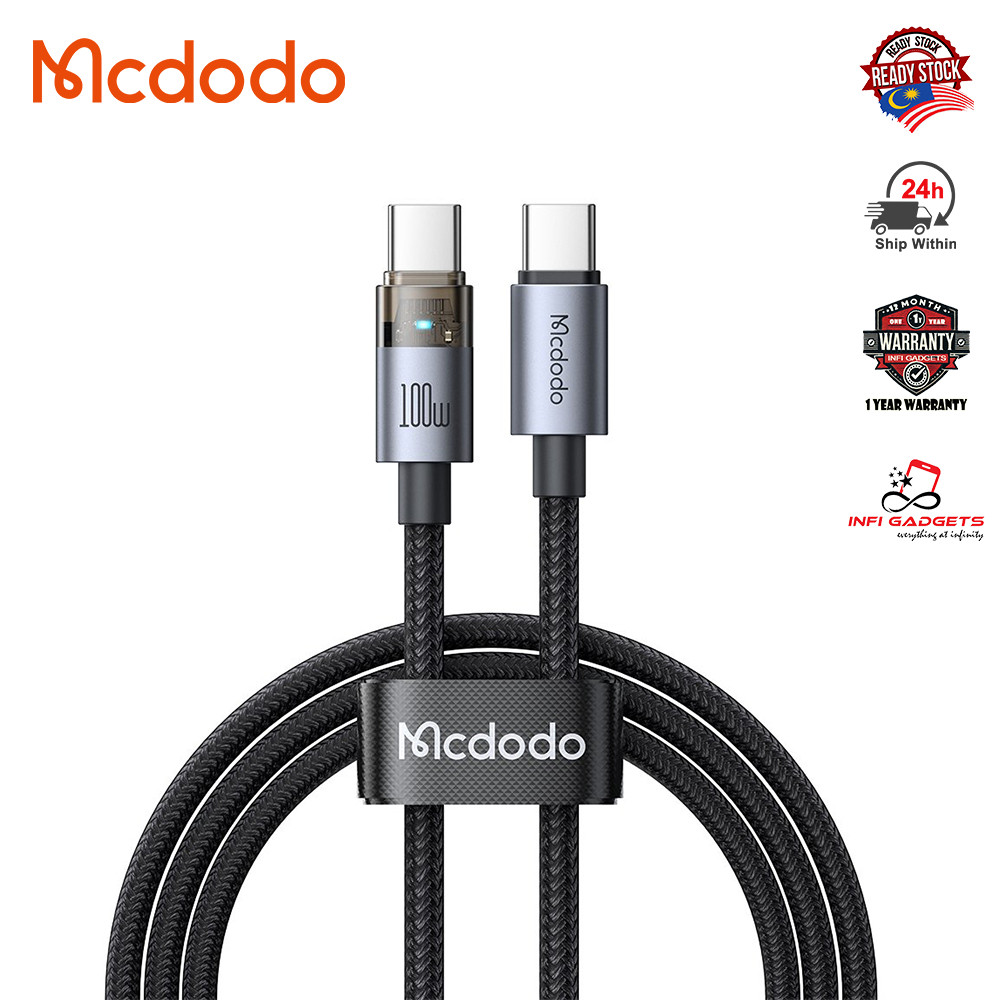 【1yr Warranty】MCDODO 100W PD Type-C TO Type C IP Micro Super Fast Data ...