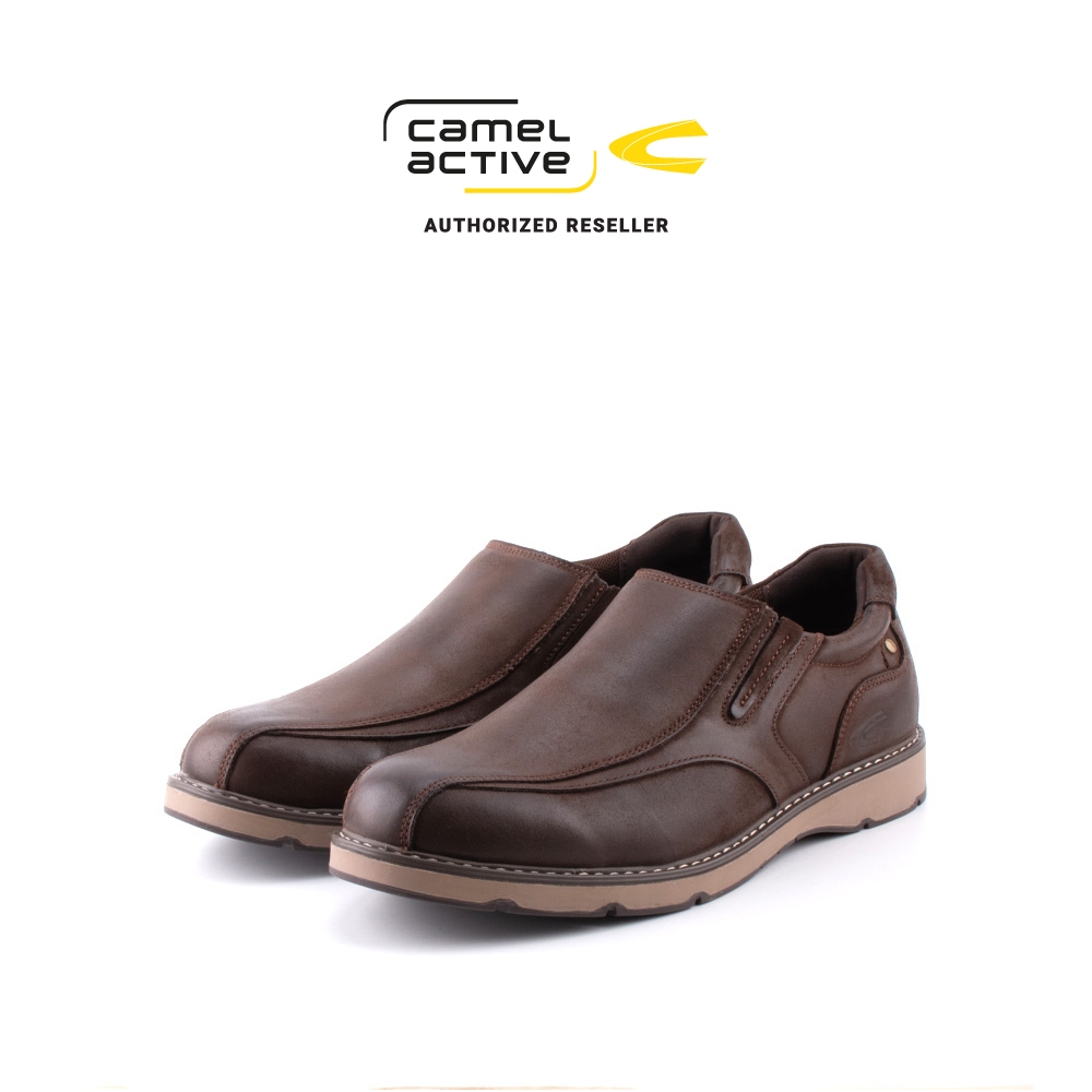 camel active Leather Basic Slip On Shoes Men Coffee PARROS 852404-FF1 ...
