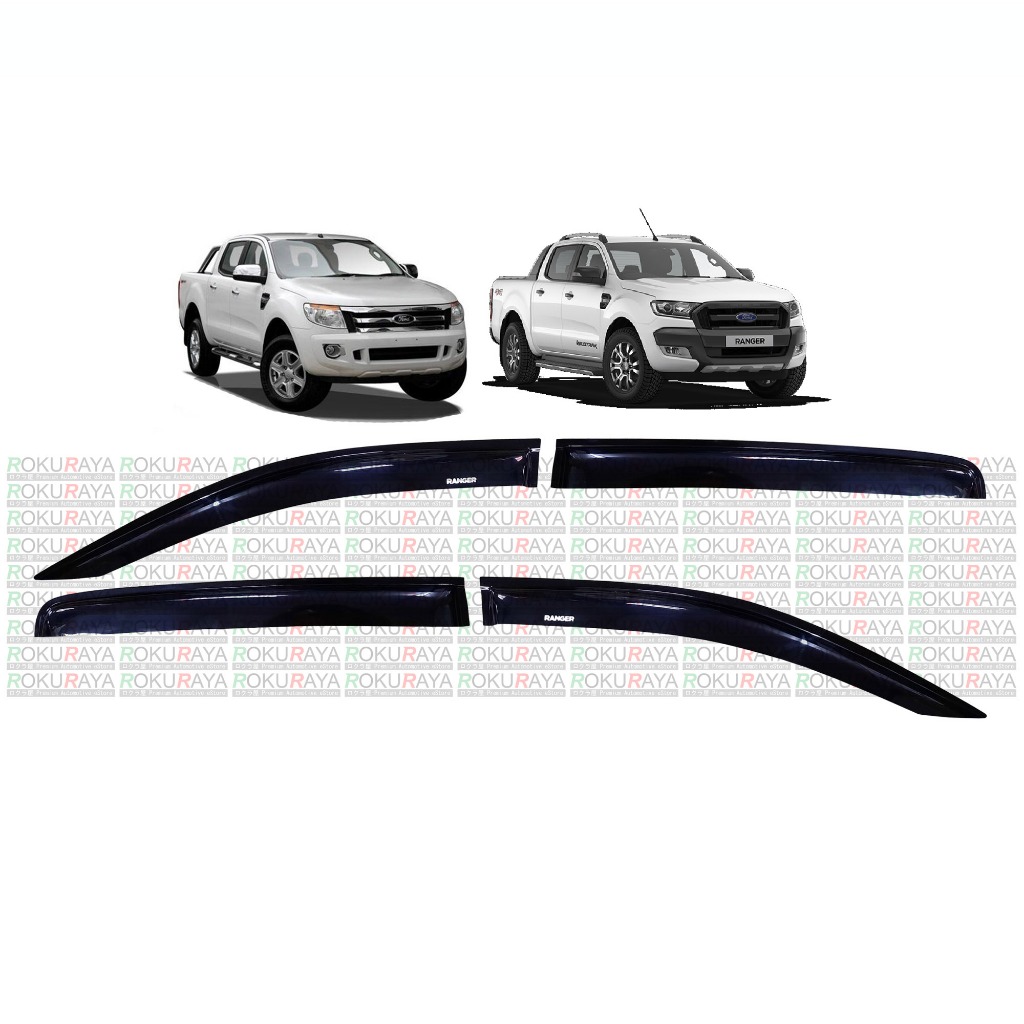 Ford Ranger T6 T7 4Door (2012 2015) Big (10cm Width) Window Door Visor ...