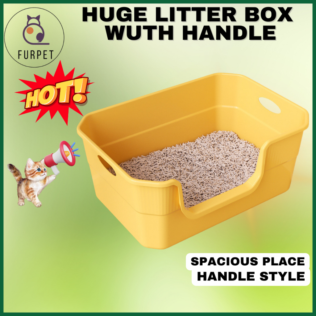 FURPET Big Cat Litter Box Toilet Pet Box Bekas Pasir Kucing Tempat ...