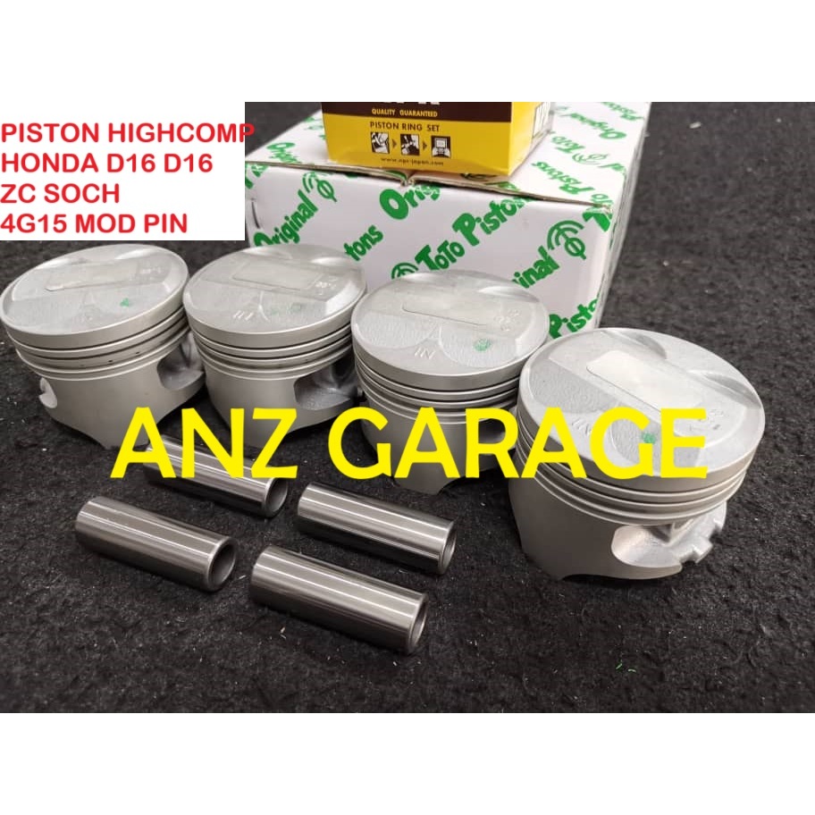 TOTO PISTON HONDA D15 D16 ZC SOCH HIGH COMPRESSION 75MM 75.5MM 76MM ...