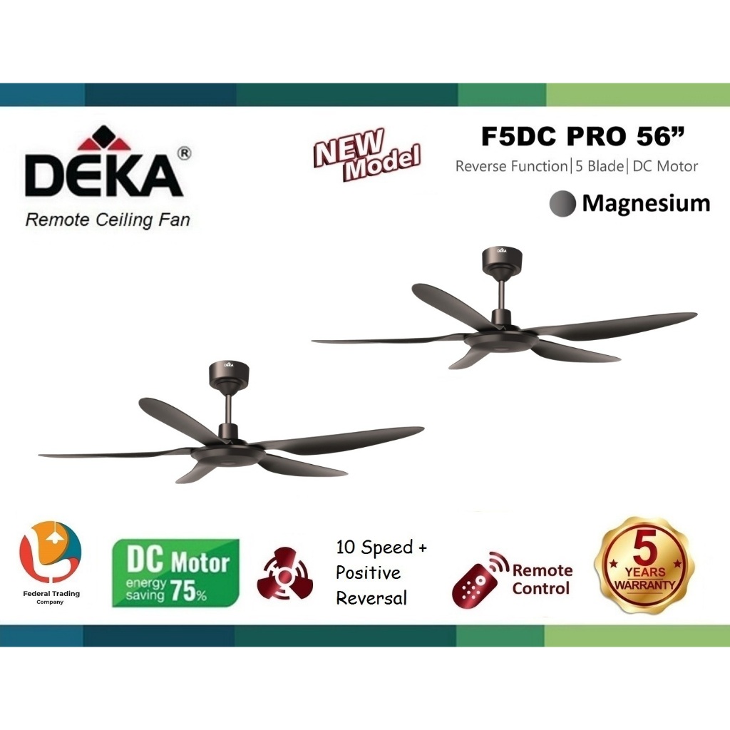2 unit DEKA F5DC Pro MG 10 Speed Remote Ceiling Fan 56'' DC Motor ...