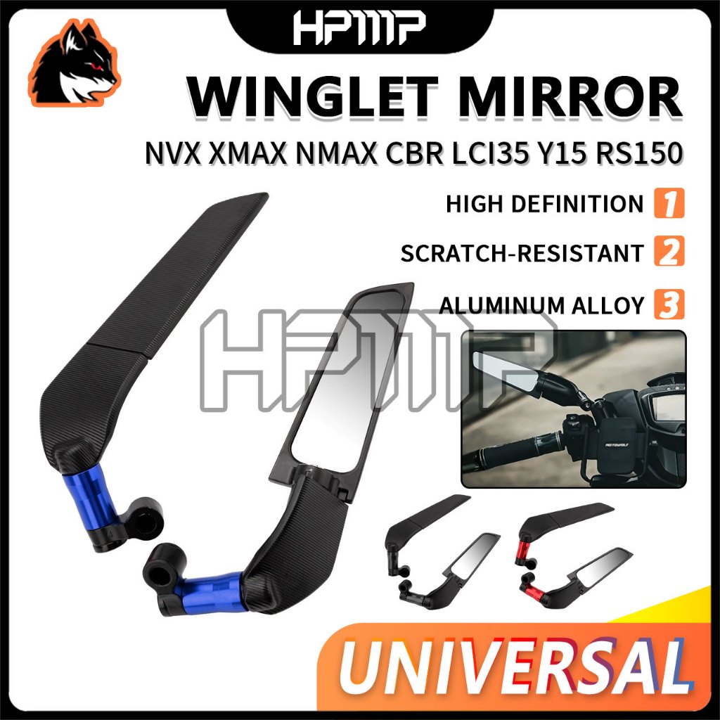 Side Mirror Winglet Fairing Adjustable Winglet Side Mirror Cermin Sisi ...