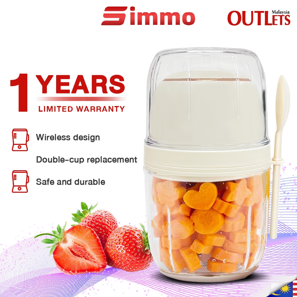 Simmo Chopper Blender Cordless Baby Food Processor Electric Mini ...