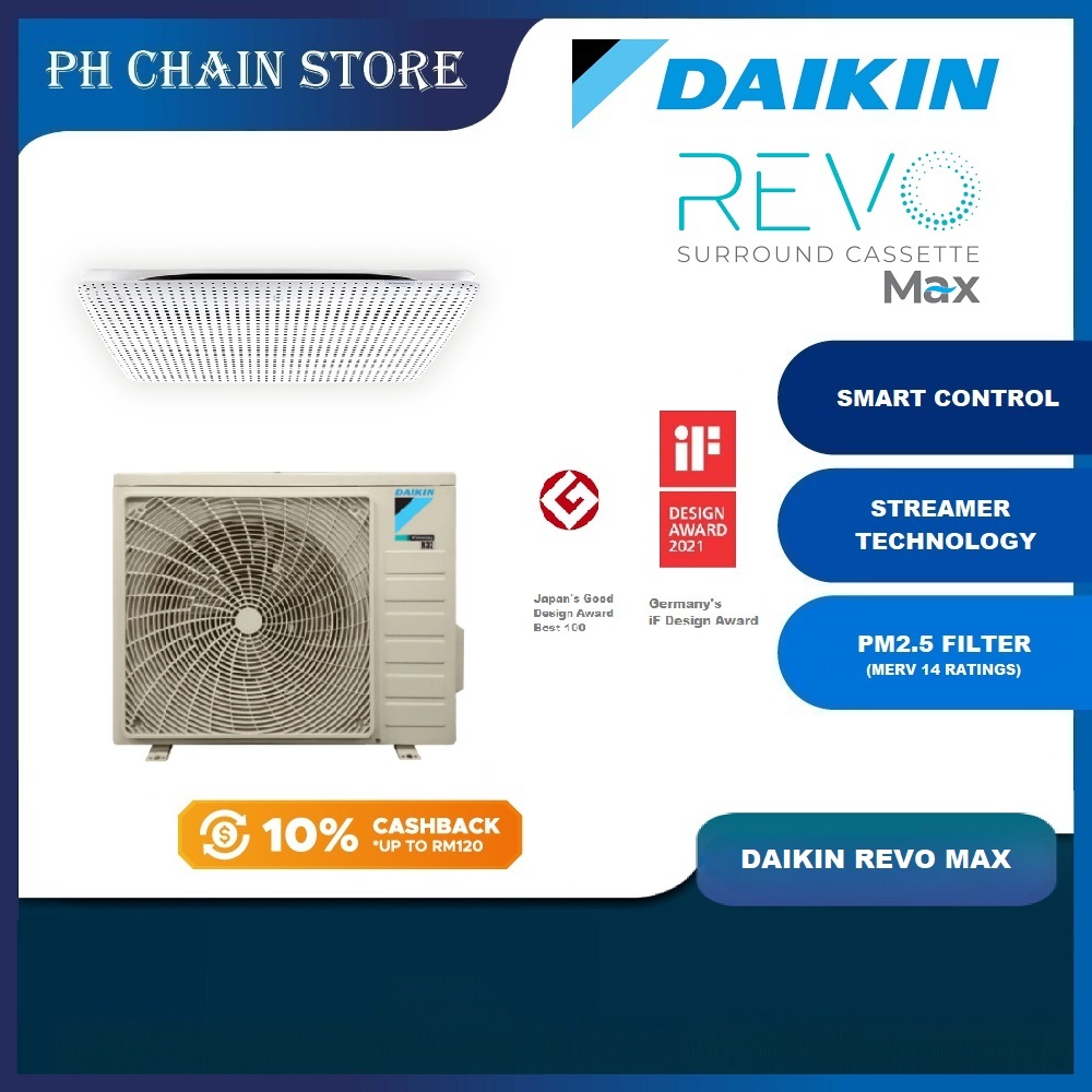 DAIKIN 2.0HP-6.0HP R32 INVERTER WIFI REVO MAX CEILING CASSETTE AIR ...