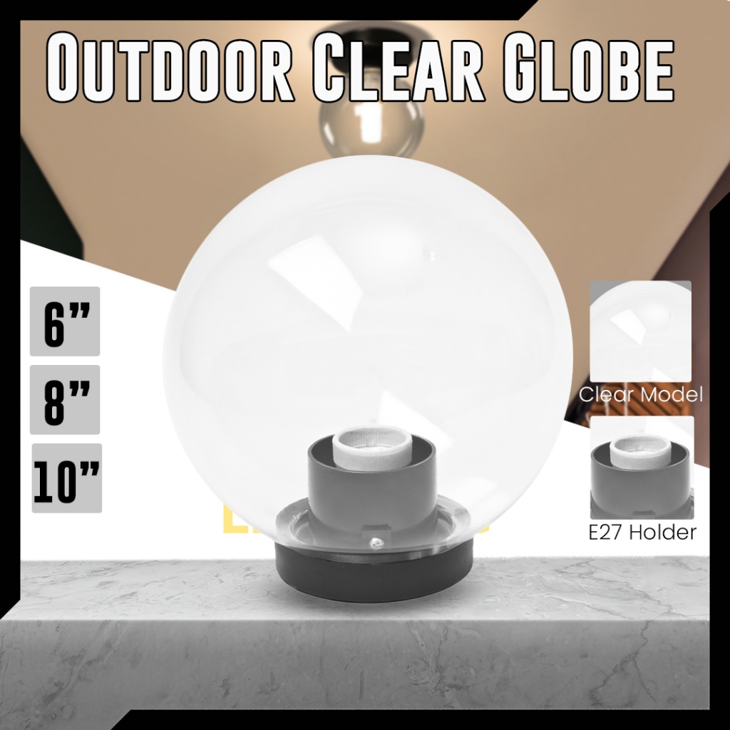 [6/8/10-inch] Weatherproof Outdoor Opal Globe Light Lamp Casing For ...