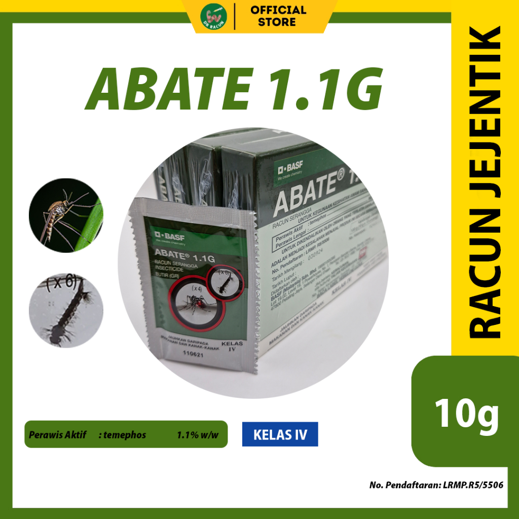 Abate 1.1G Racun Jejentik temephos 1.1% 1 Packet SAHAJA 10g tempat air ...