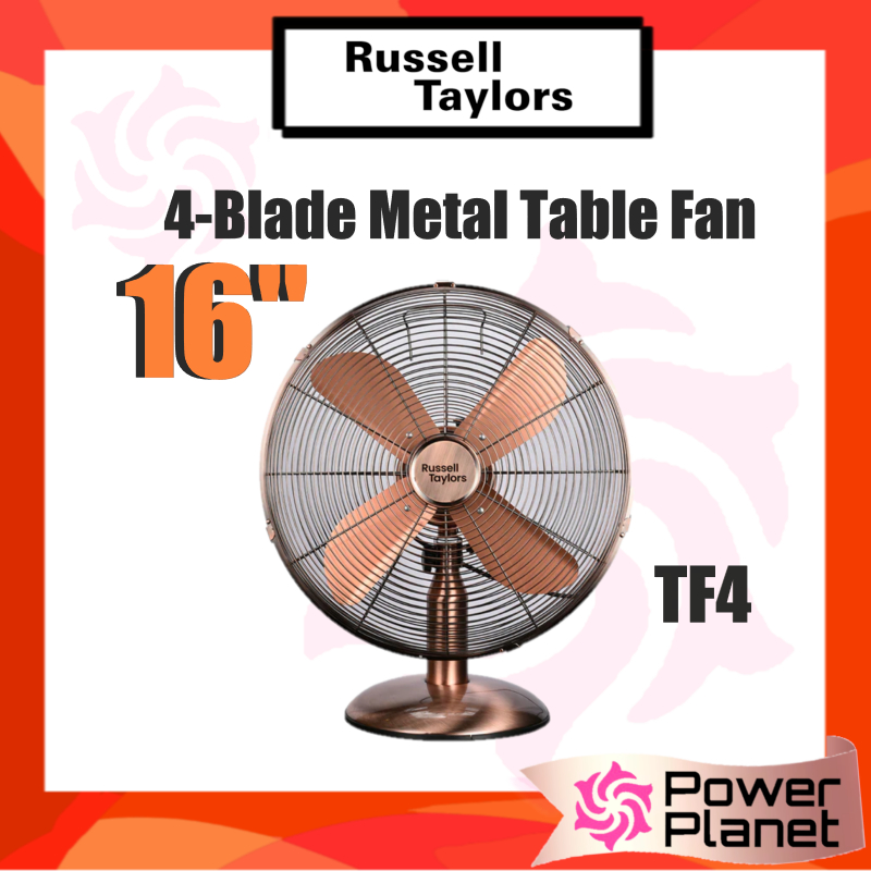 Russell Taylors 16'' 4-Blade Table Fan with Metal Blade TF3 / TF4 16" 4-Blade Metal Table Fan ...