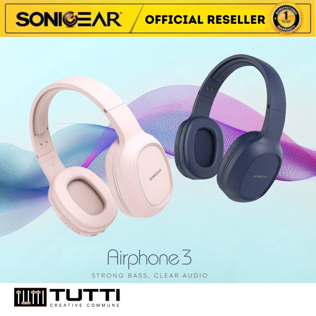 SonicGear AirPhone 3 (2025) Headphones | Mic | Bluetooth 5.4 | Aux-IN ...