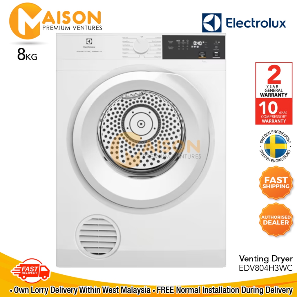 Electrolux Venting Dryer 8KG EDV804H3WC | Shopee Malaysia