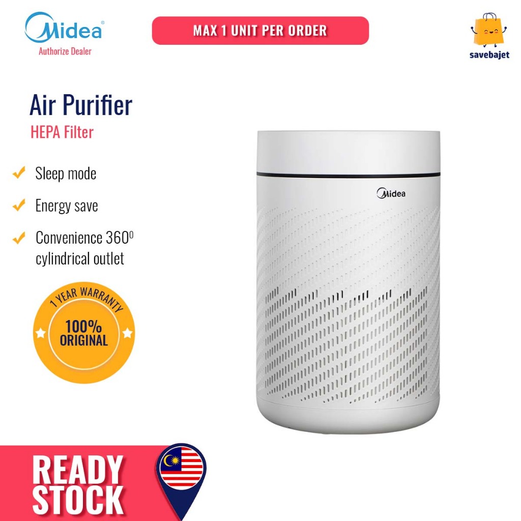 Midea Pembersih Udara Air Purifier With H13 True HEPA Filter MAP250G0BPW | Shopee Malaysia