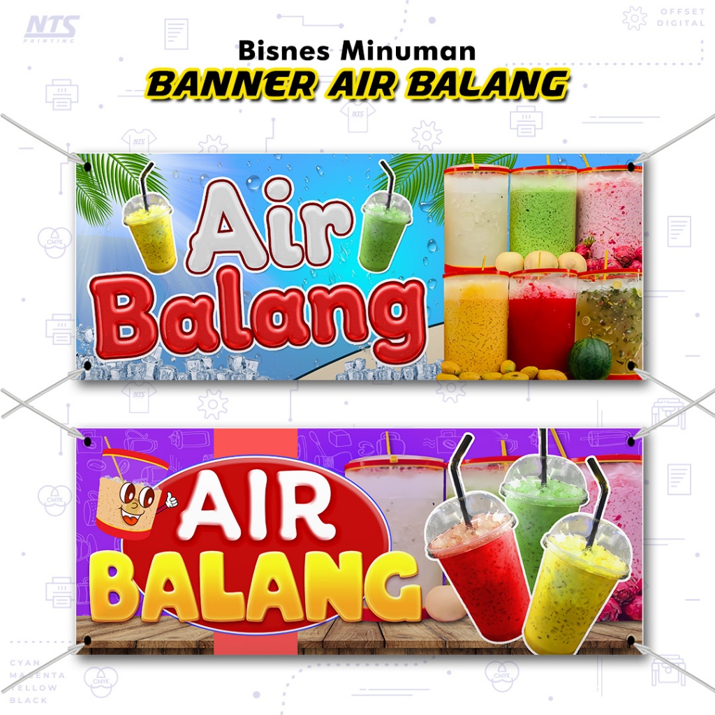 🧋READY DESIGN🧋 BANNER AIR BALANG - Tebal / Kalis Air / Tahan Lasak ...