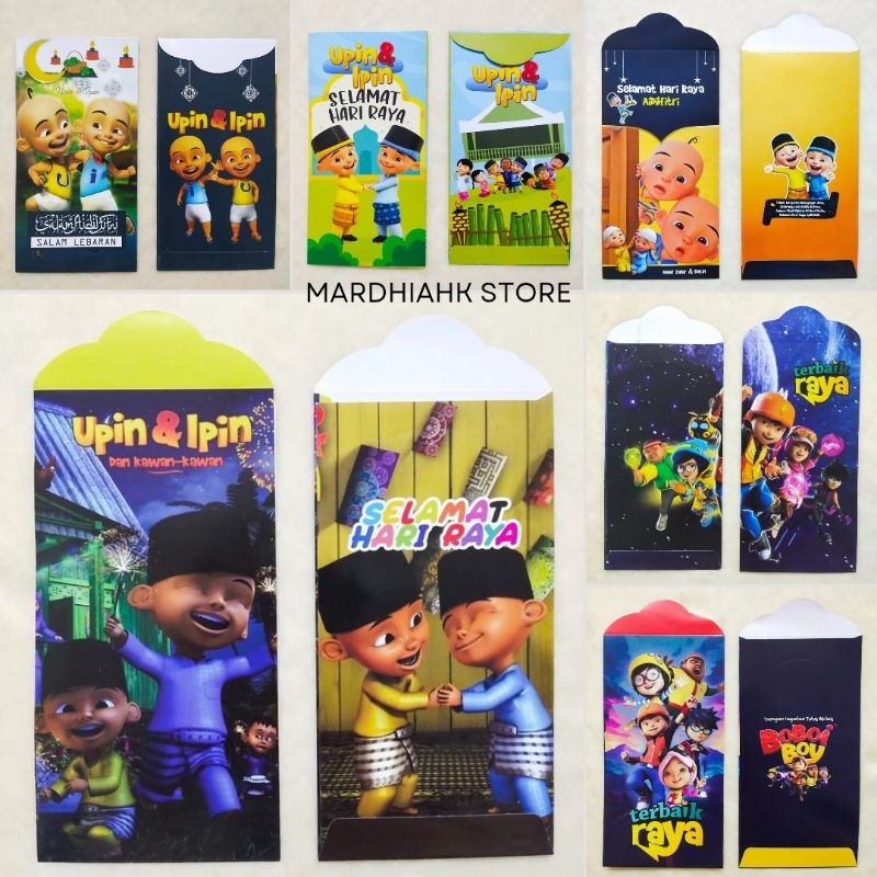 [10 Pcs] Part 12 Sampul Raya 2025 Upin Ipin Rare Kartun Boboiboy Galaxy ...