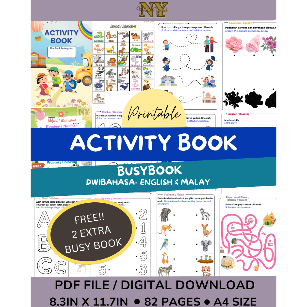 (PDF) Printable Activity Book / Busy Book For 3-6 Years Old Kids ...