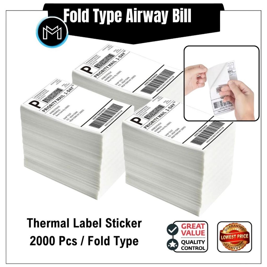 2000pcs A6 Thermal Paper Label Sticker Printer Thermal Sticker Air ...