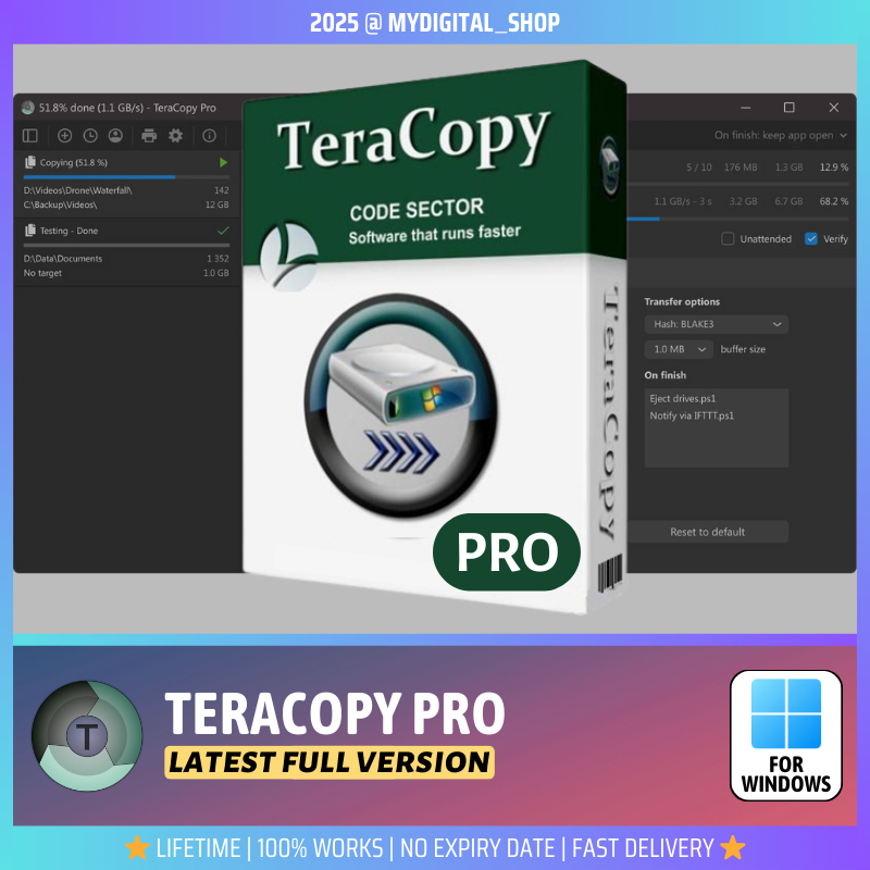 TeraCopy Pro 2025 v3.17 | For Windows Only | Full Version | Lifetime 100% Works | Shopee Malaysia