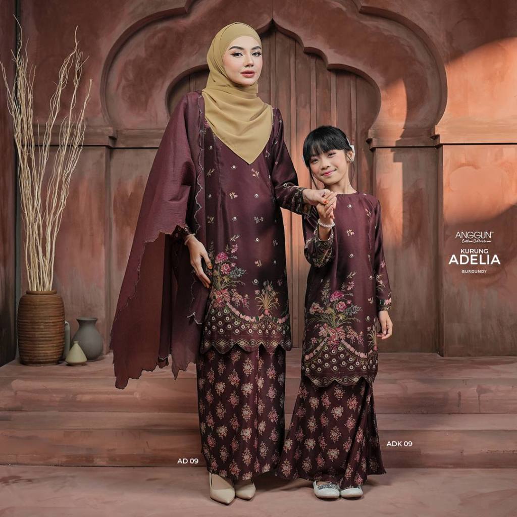 Kurung Adelia Anggun Dobby Dubai Scallop | Shopee Malaysia