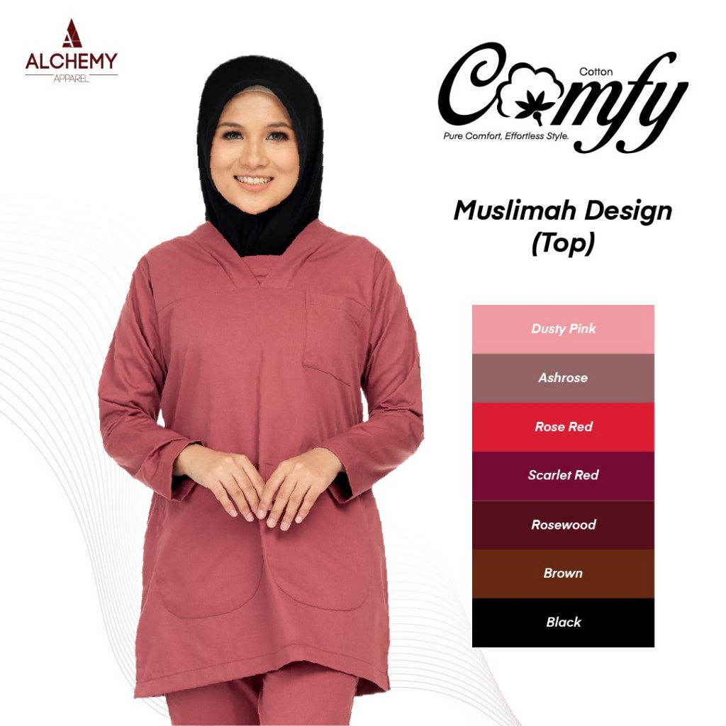 (SHIRT ONLY) Muslimah Scrub Suit COMFY COTTON - ALCHEMY APPAREL ...