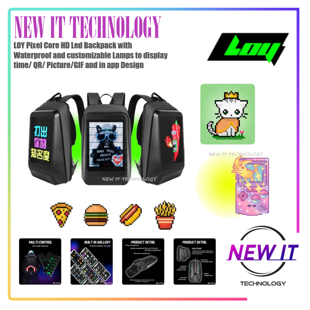LOY Pixel Core HD Led Backpack with Waterproof and customizable Lamps ...
