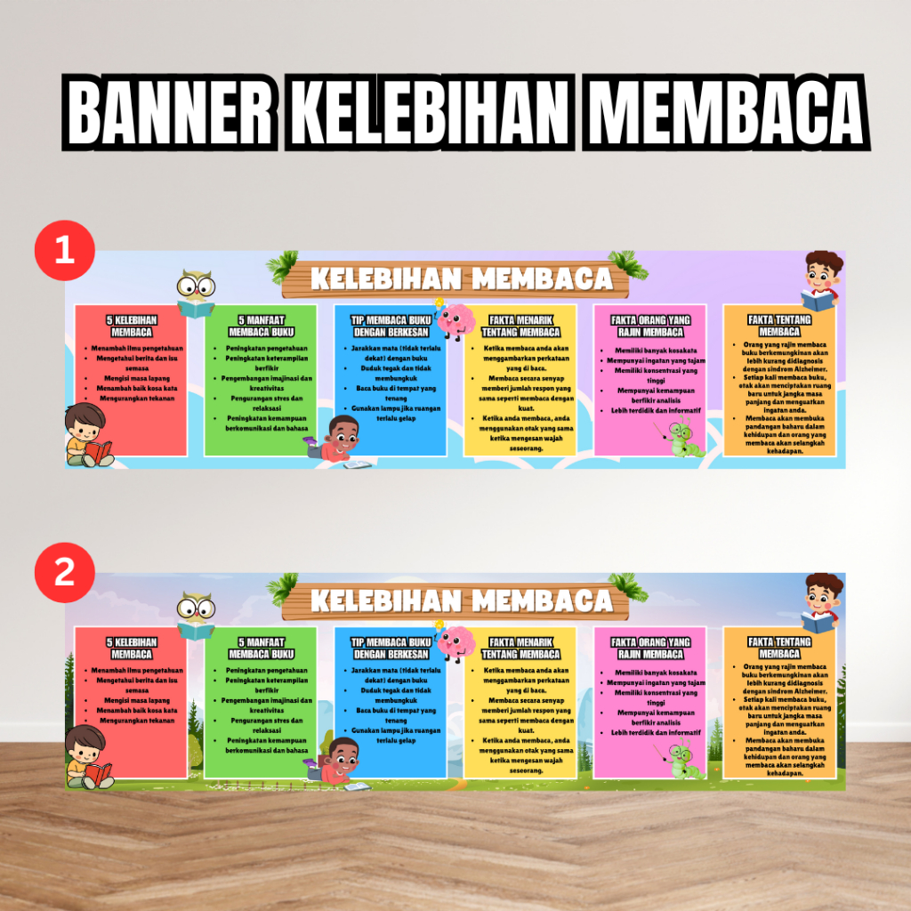 BANNER KELEBIHAN MEMBACA UNTUK HIASAN DINDING KELAS, TADIKA, PRASEKOLAH ...
