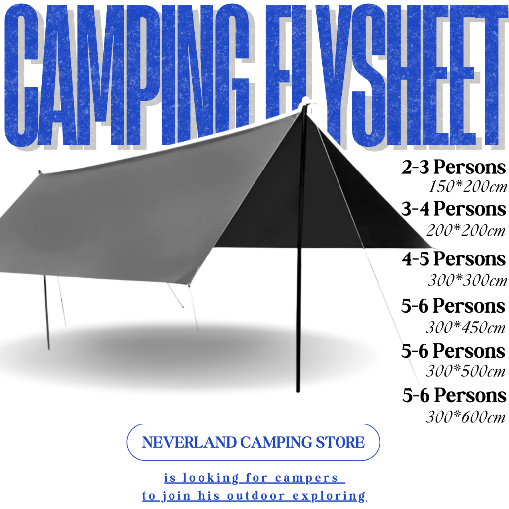 Flysheet Ground Sheet Camping Tent Waterproof Lightweight Khemah Alas ...