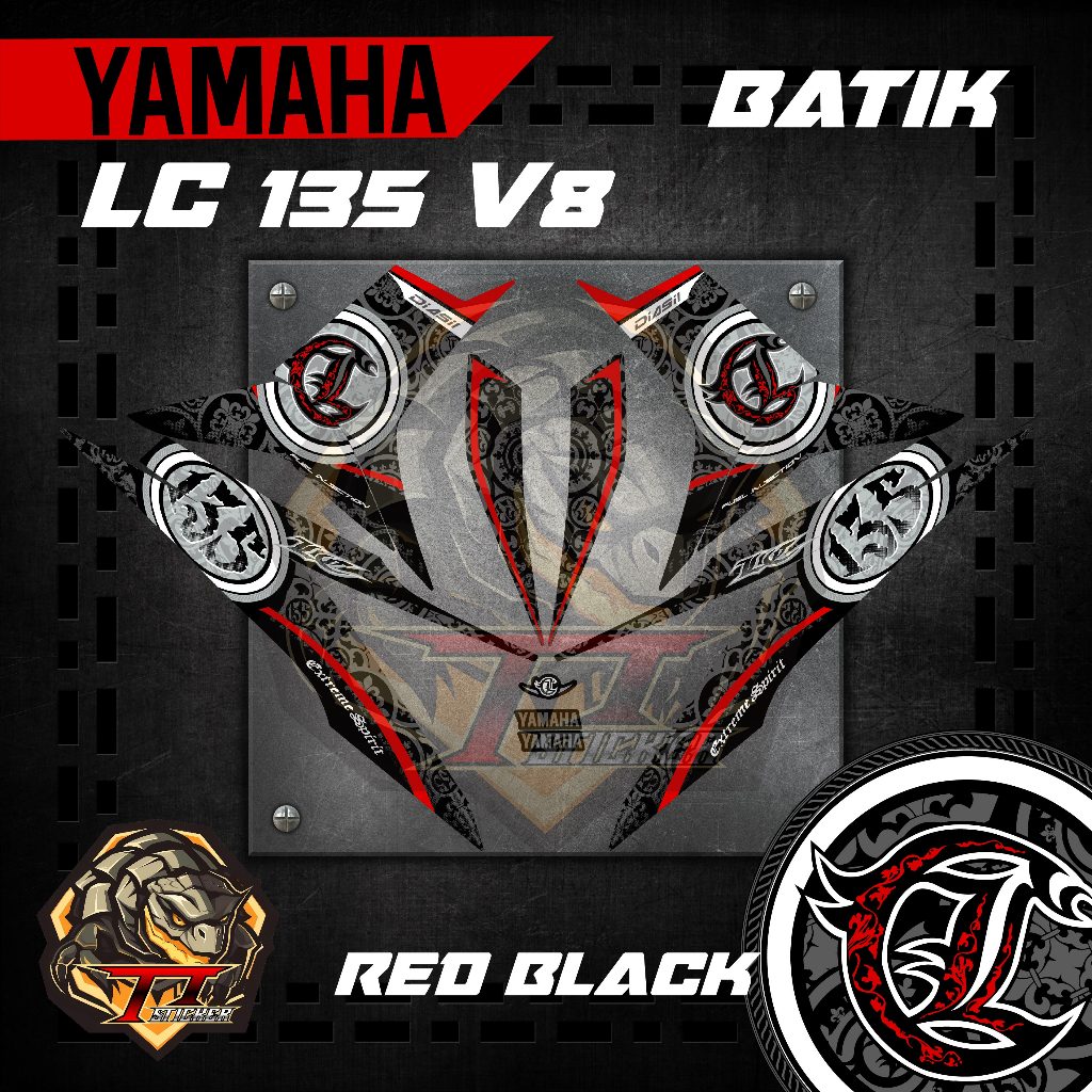 STRIPE YAMAHA LC135 V8 BATIK DESIGN CUSTOM BODY STICKER ( READY STOCK ...