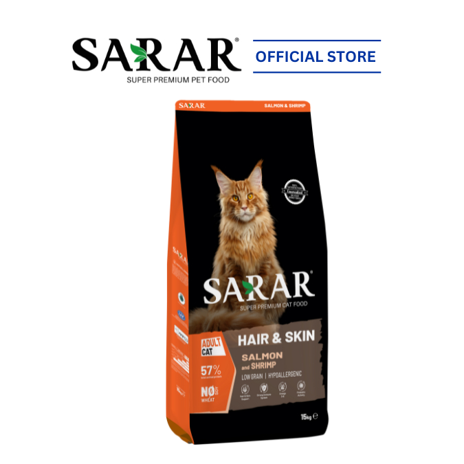 SARAR Hair & Skin Dry Cat Food - Salmon and Shrimp (15kg) | Shopee Malaysia