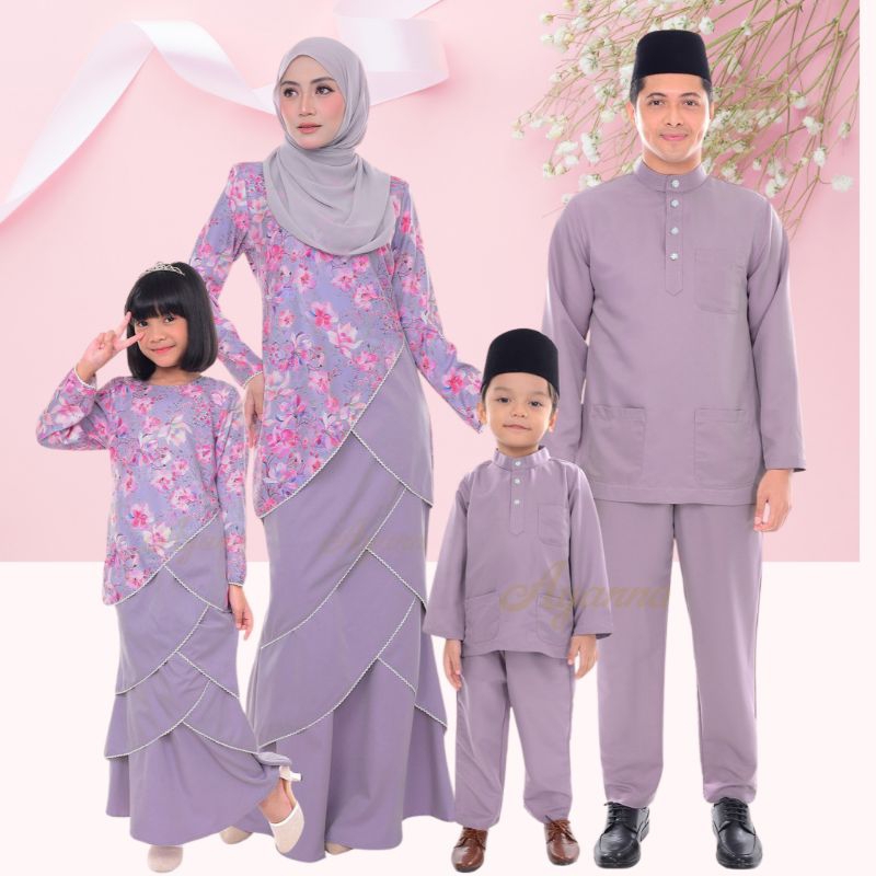FELISHA SEDONDON FAMILY PURPLE LILAC / BAJU KURUNG PLUS SIZE / READY ...