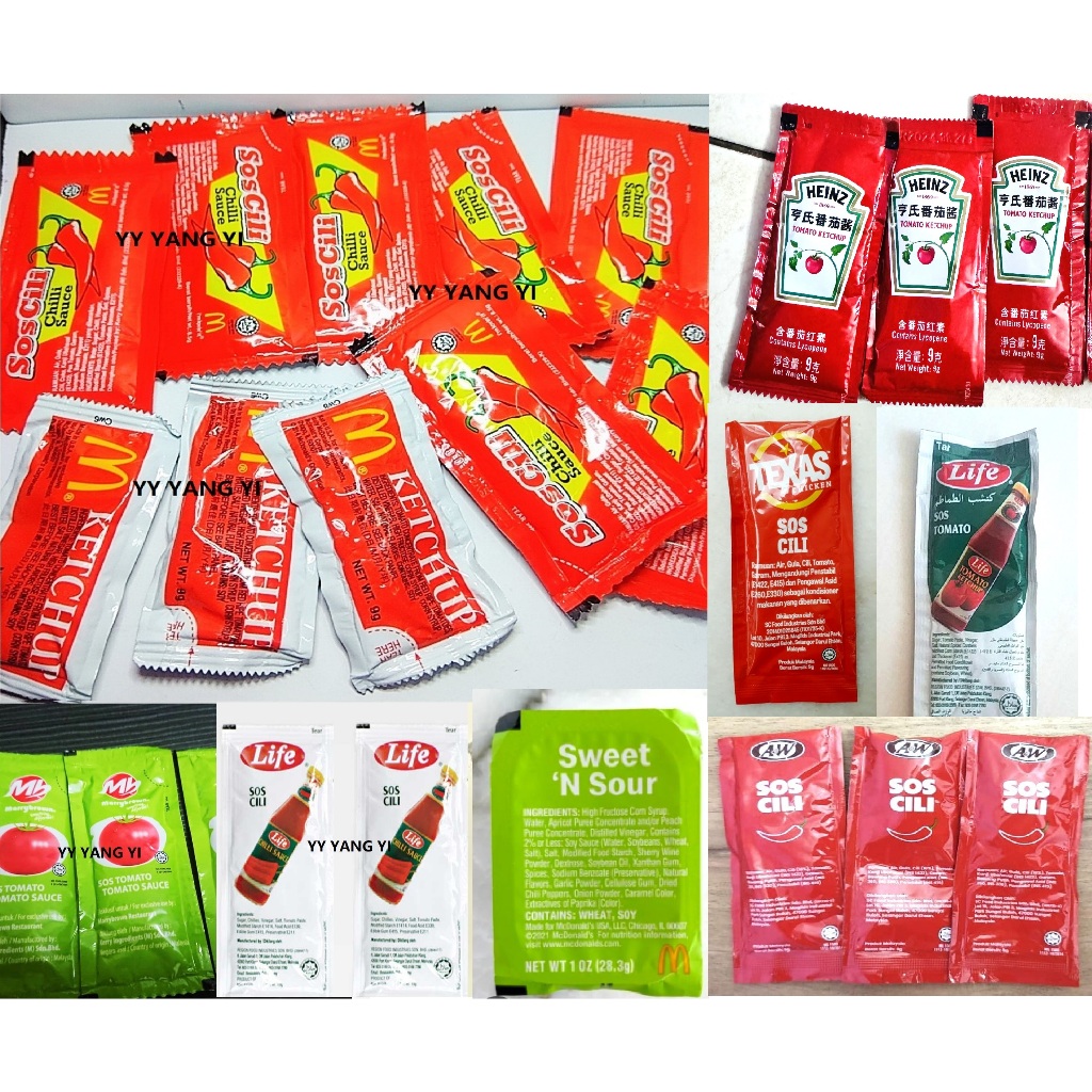 Mcdonalds Mc donald Mcd A&W KFC Marrybrown TEXAS HEINZ Sachet Chili ...