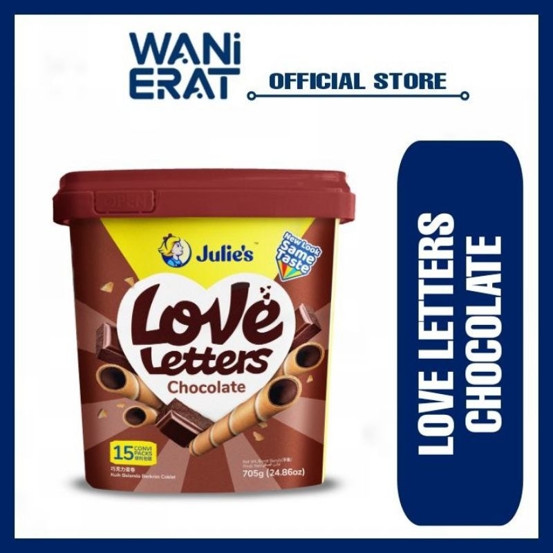 JULIE'S LOVE LETTERS WAFER ROLL CHOCOLATE 705GM | BISKUT GULUNG PERISA ...