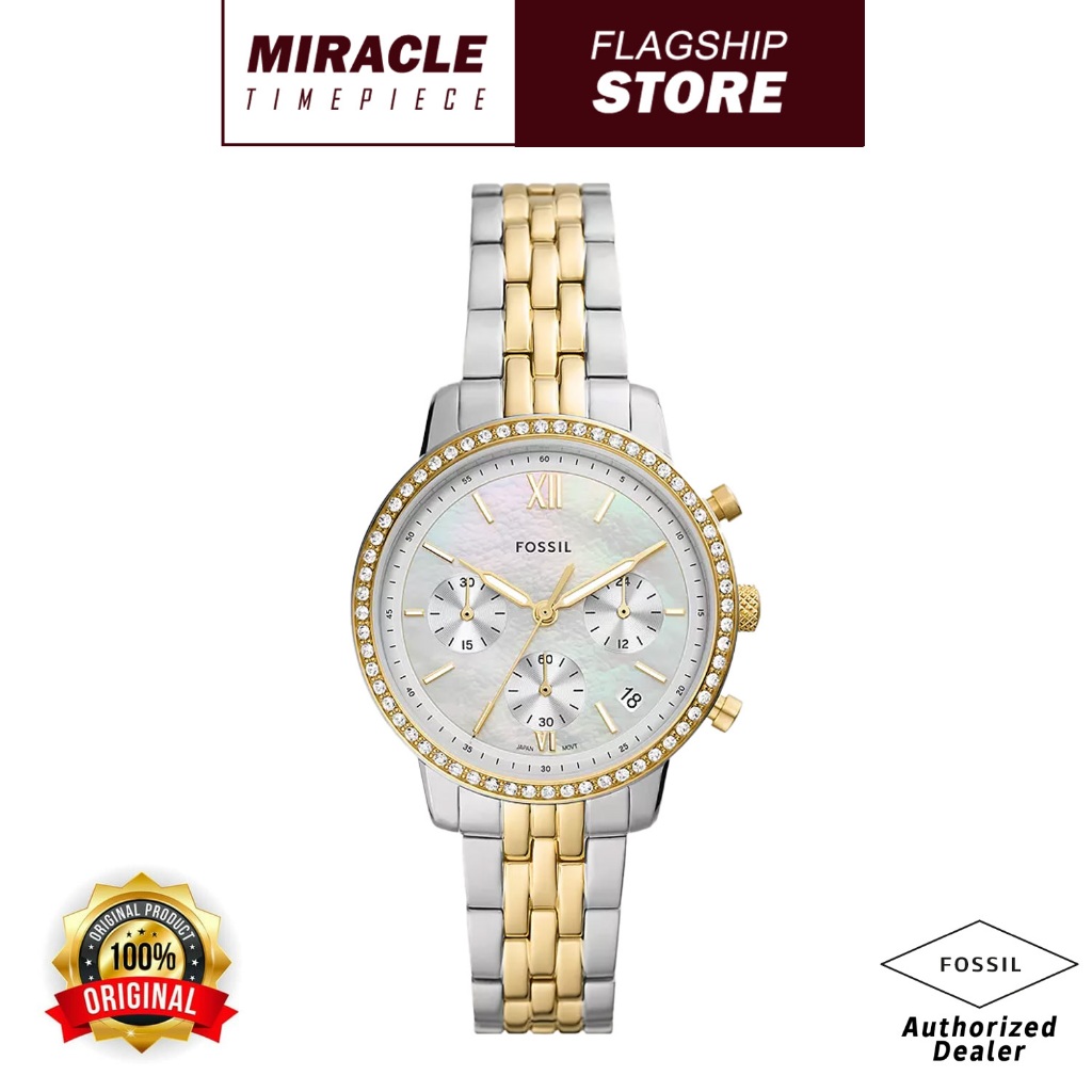 Fossil ES5216 Neutra Chronograph Two-Tone Stainless Steel Women Watch ...