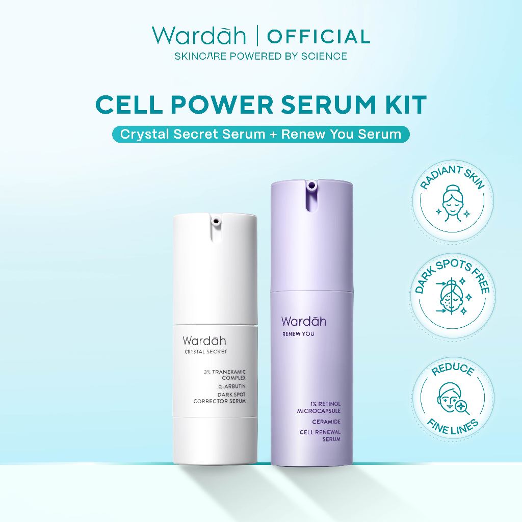 Cell Power Serum Set - Wardah Crystal Secret Serum + Renew You Serum ...