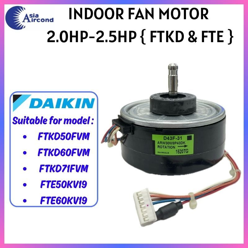 DAIKIN INDOOR FAN MOTOR 2.0HP-2.5HP { FTKD & FTE } (D4016166) | Shopee ...