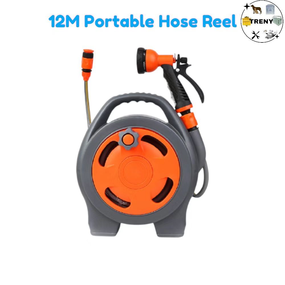 TRENY Mini Hose Reel Set Portable Water Hose Reel Set 12M /Kelkili Hos ...