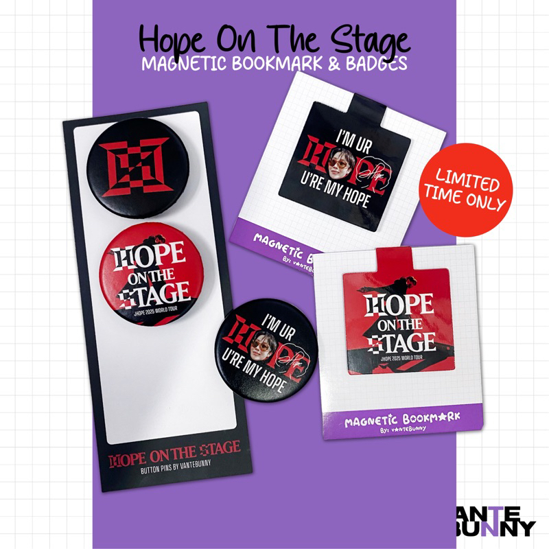 JHope Hope On The Stage Tour 44mm Button Pins Badge Magnetic Bookmark ...