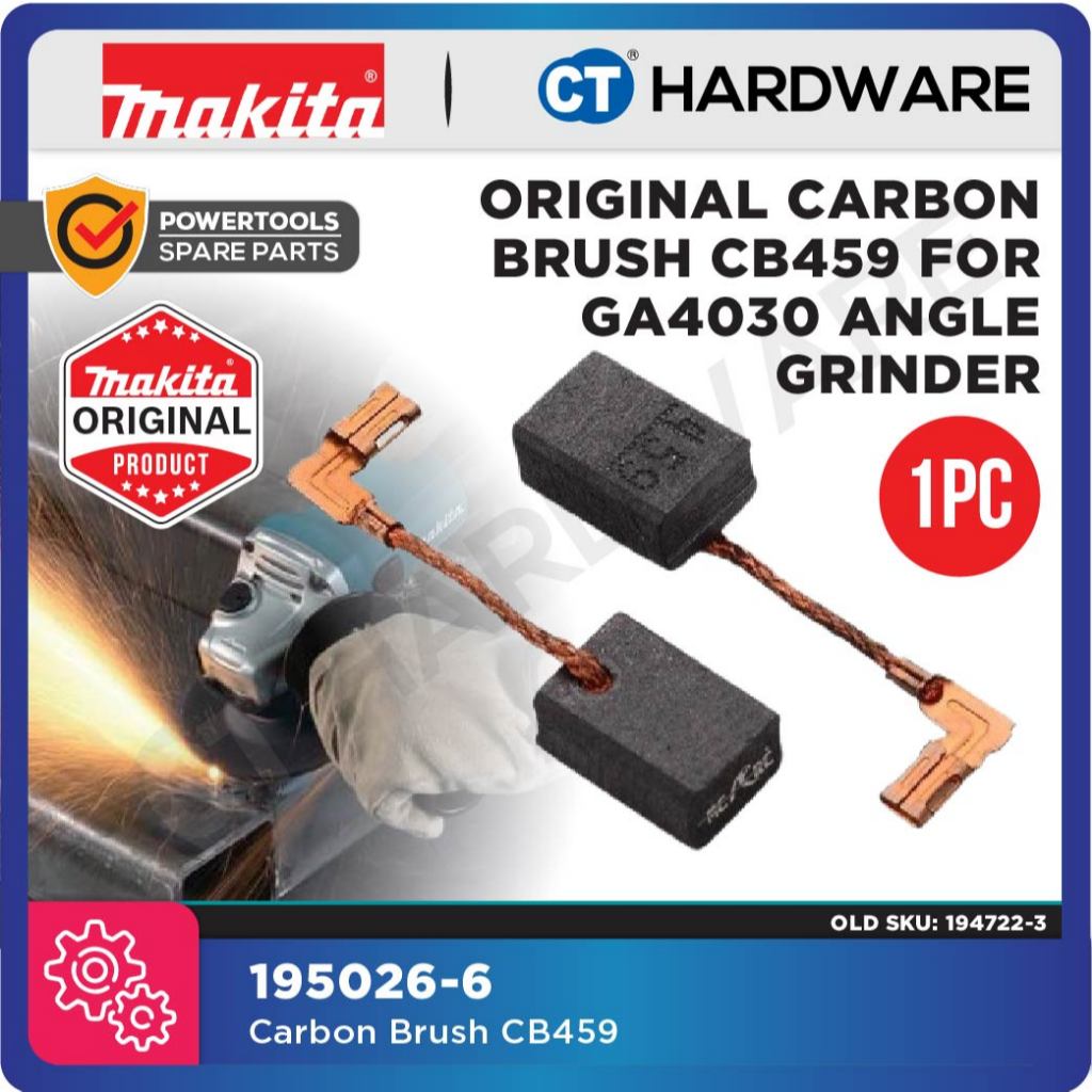 Makita 195026-6 Original Carbon Brush CB459 for GA4030 Corded Angle ...