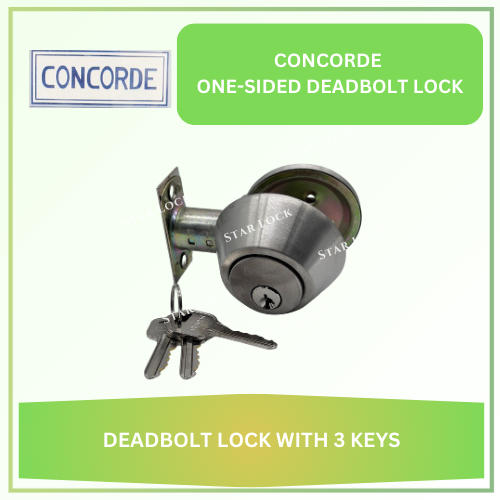 CONCORDE/ ROYALE One Side Thumbturn Deadbolt - 3 Original Keys | Shopee ...