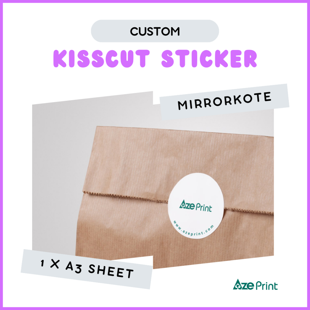 [Premium Custom Print] Mirrorkote Kisscut Sticker Label Printing ...