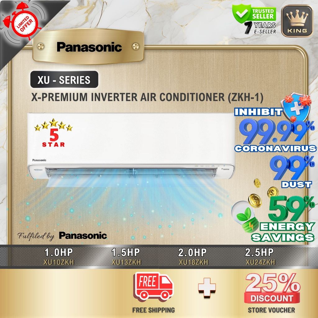 [🆓🚚𝐃𝐄𝐋𝐈𝐕𝐄𝐑𝐘]PANASONIC X-Premium R32 5 Star Inverter Wifi Air ...