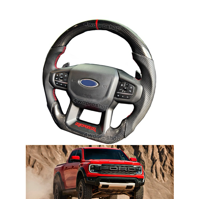 Alcantara FORD RAPTOR T9 V6 3.0 2.0 BI TURBO CARBON RACING STEERING ...