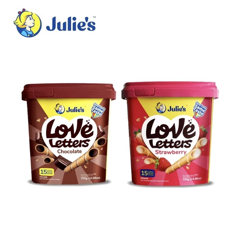 🔥CHEAPEST🔥Julie's Love Letter Kuih Belanda Berkrim Chocolate/Strawberry ...