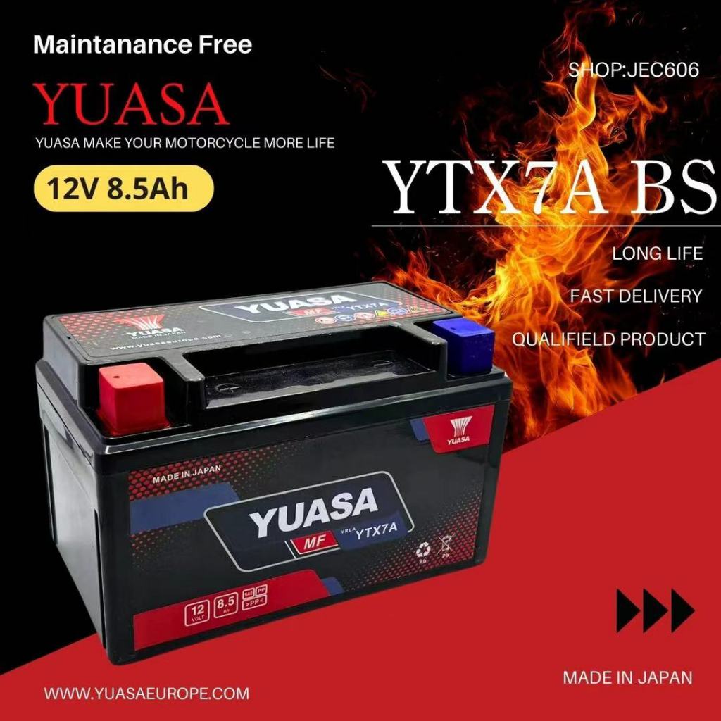 YUASA YTX7A YTX7 BATTERY MOTOR SYM VF3i 185 KARISMA COMEL EVOZ JETZ125 ...