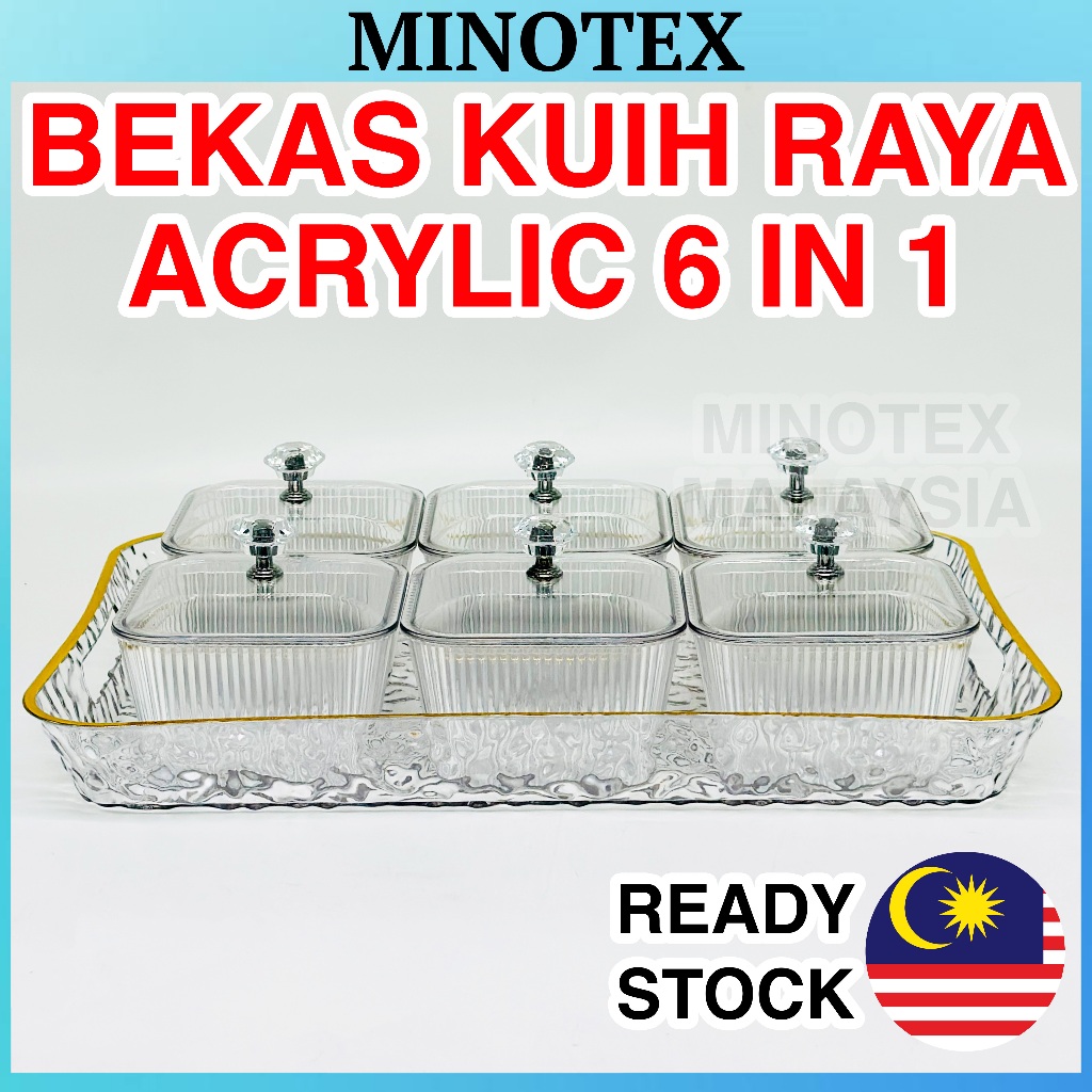 Bekas Kuih Raya Acrylic / Balang Kuih Raya / Snack Container Set ...