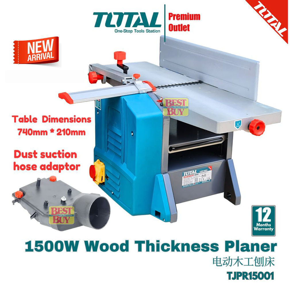 Total 1500W Wood Thickness Planer - TJPR15001 | Shopee Malaysia