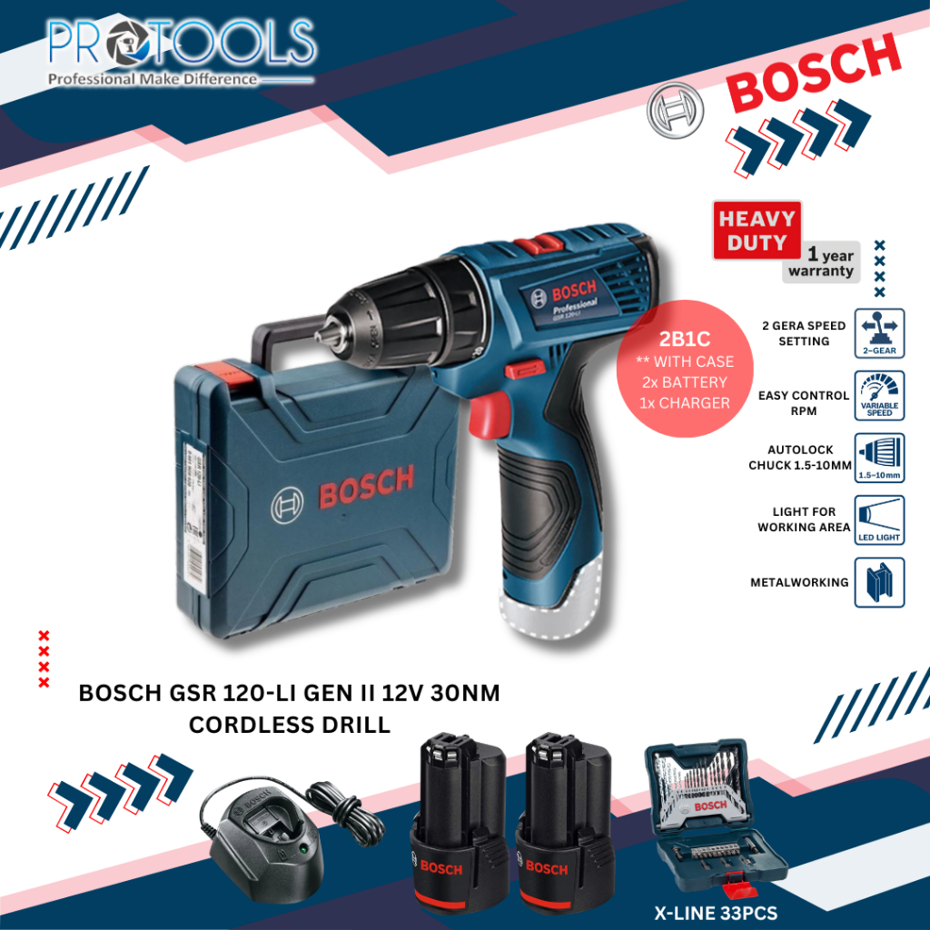 BOSCH GSR 120-LI GEN2 (GSR120-LI / GSR120 / GSR120LI) CORDLESS DRILL ...